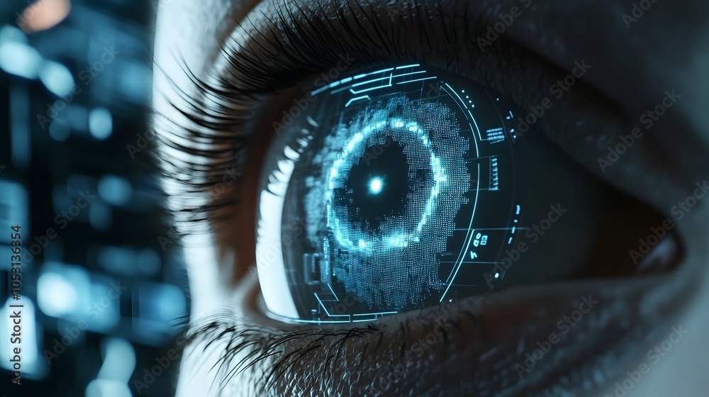 Biometric Retinal Scan And Facial Recognition For Advanced Security