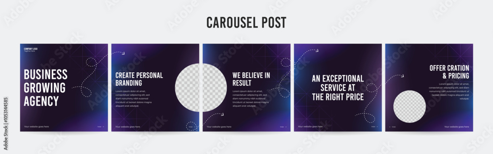 Set of minimalist business carousel post, Customize social media ...