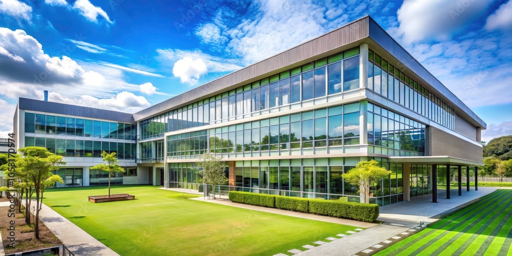 Modern Japanese School Architecture with Bright Classrooms and Green ...