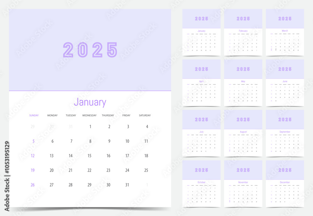 2025 calendar, week starts on sunday, daily planner template in ...