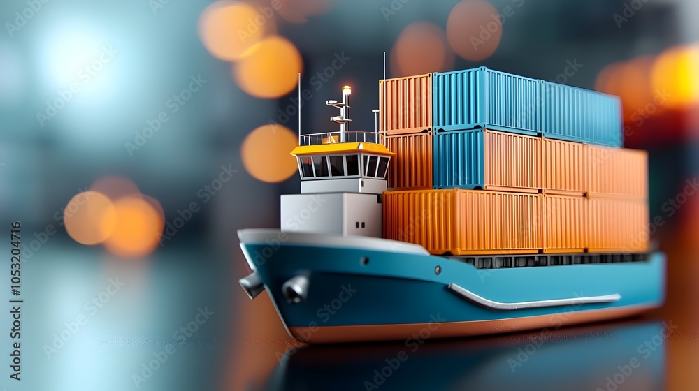 Optimized Logistics and Transportation Flow in a Futuristic Port Hub 3D Showcasing Efficient ...