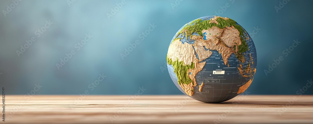 Interactive Map Screen in a modern geography lab Stock Illustration ...
