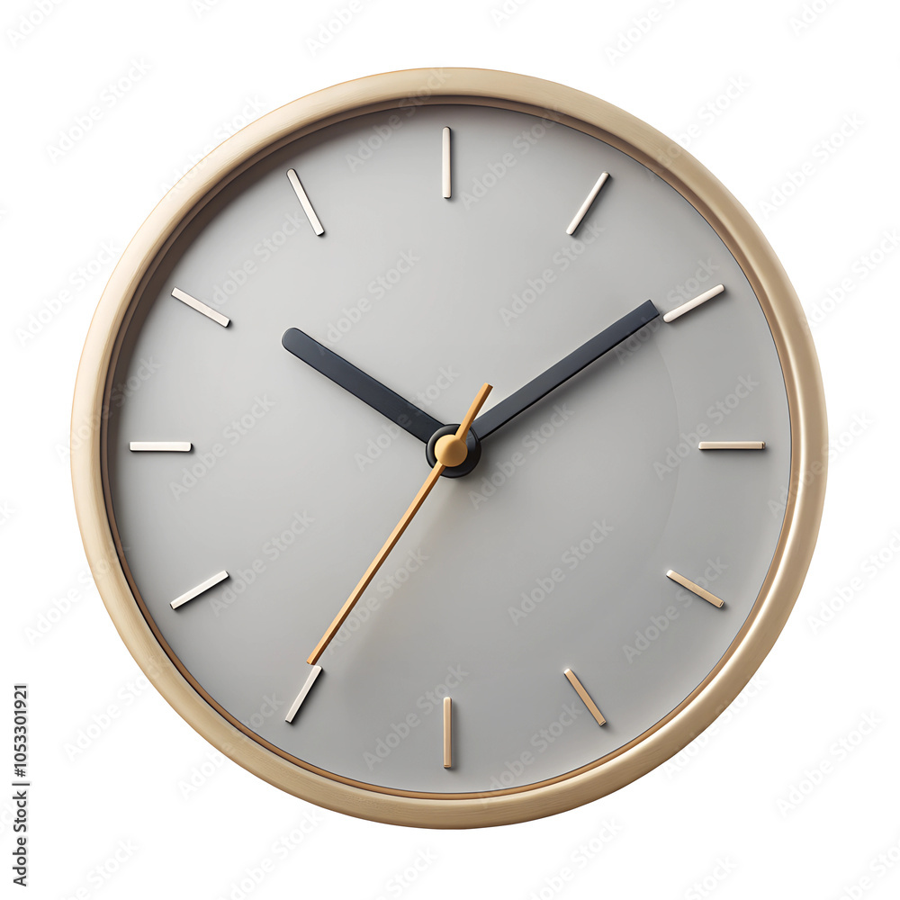 Minimalistic wall clock with bold numbers and a sleek design isolated ...