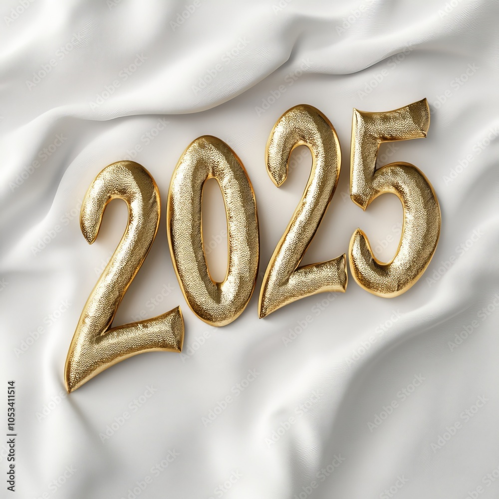 Happy New Year 2025. Golden realistic balloon numbers 2025 - cut out ...