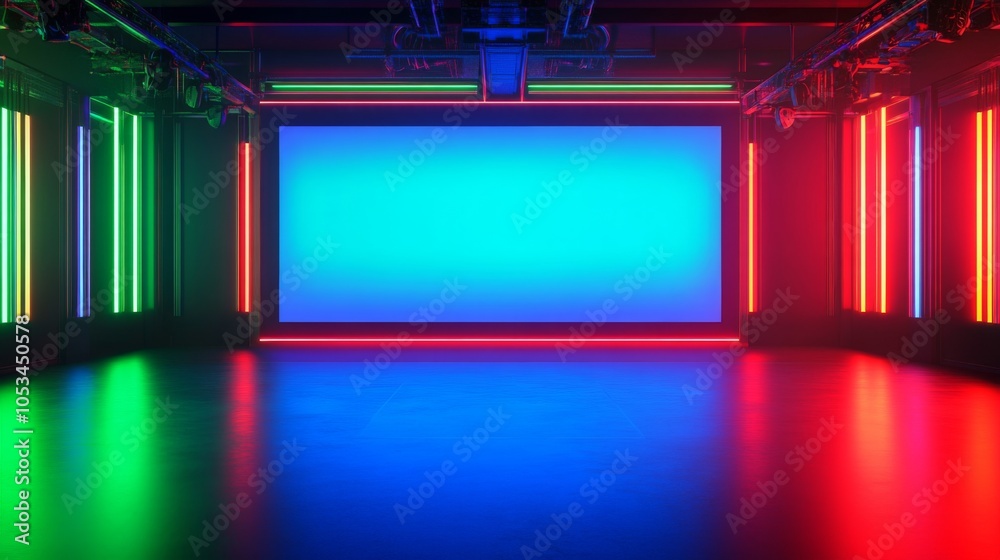 AI-driven virtual backgrounds transform studio setups seamlessly. Stock ...