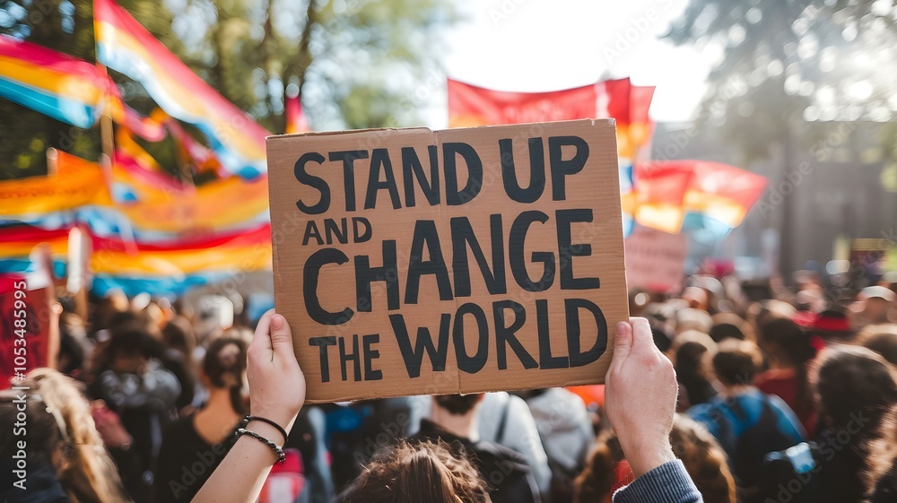 Empowering Voices Unite: Protesters Hold Signs to Inspire Change and ...