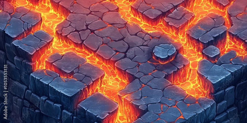 Lava Adventure, a vibrant 2D platformer level featuring a flat ...