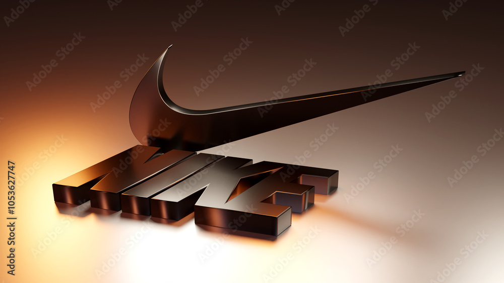Nike logo and font Stock Illustration | Adobe Stock