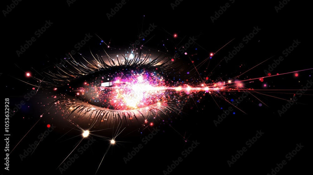 Animation concept of a multi-colored iris of the eye in 4K. Rainbow ...