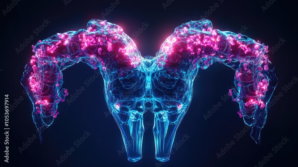 Medical scan of the uterus Detailed anatomy of the uterus 3D ...