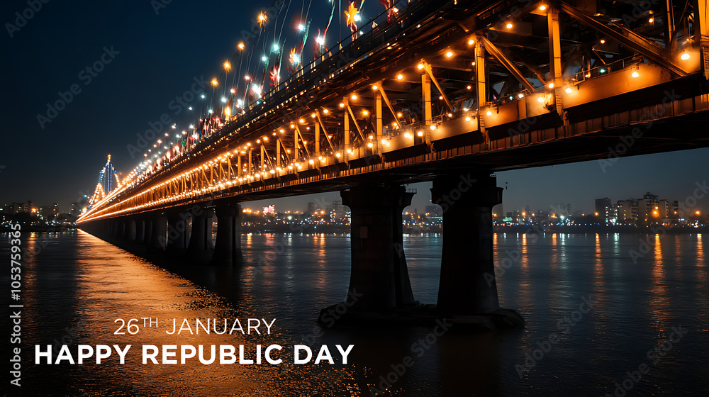 Howrah Bridge on Republic Day: Howrah Bridge in Kolkata decorated with ...