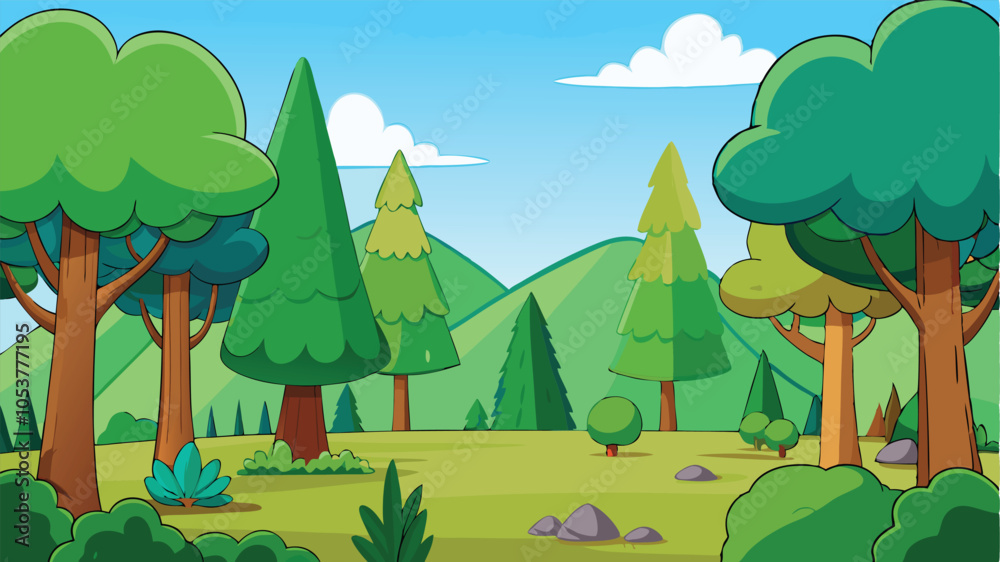 Forest Background with Varied Trees for Nature Scenes and Website ...