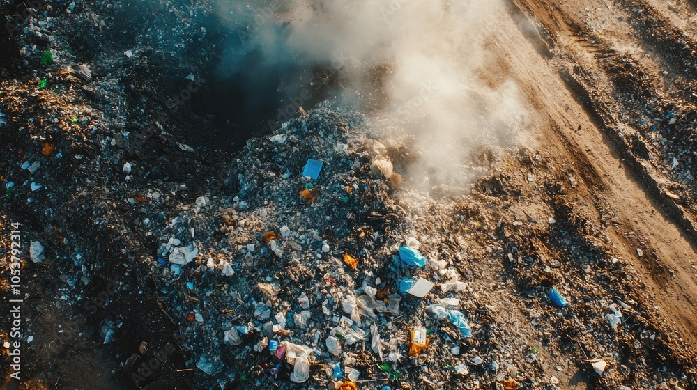 A landfill filled with waste and debris highlighting the impact of ...