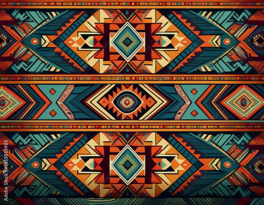 Intricate Navajo tribal ethnic pattern as a seamless background, ideal ...