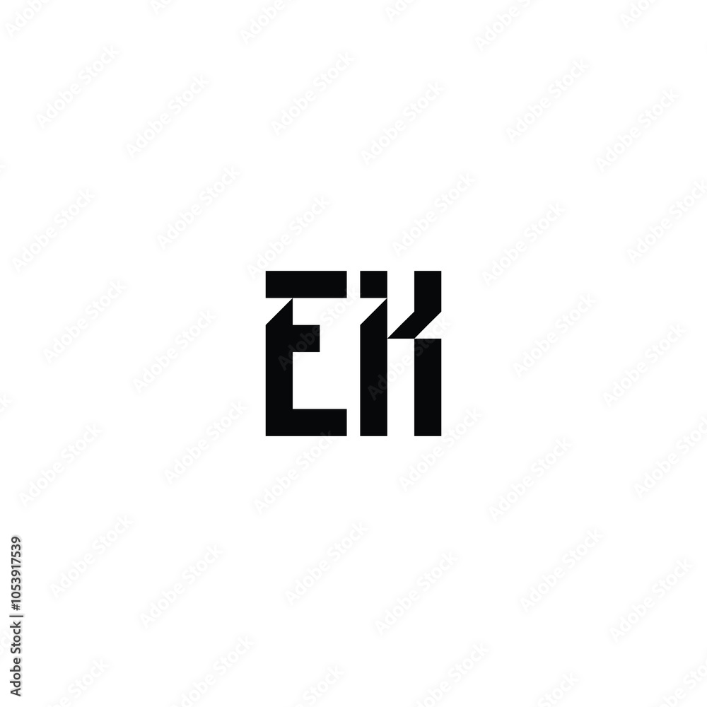 EK monogram logo design letter text name symbol monochrome logotype ...