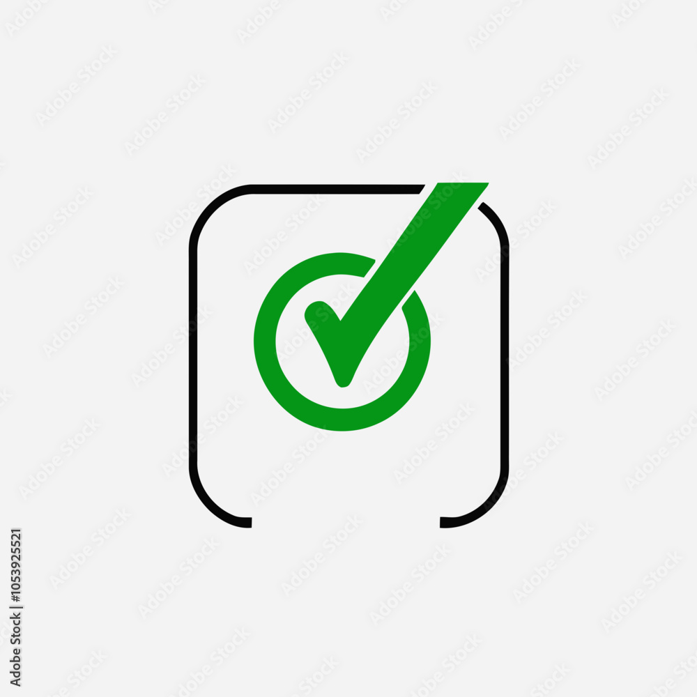 tick mark with checkbox icon. green checkmark sign for app, ui, website ...