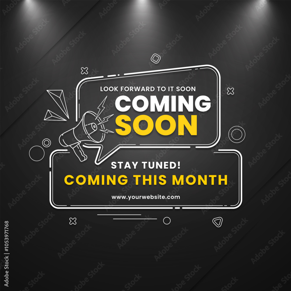 Coming soon stay tuned background with focus light effect Stock Vector ...