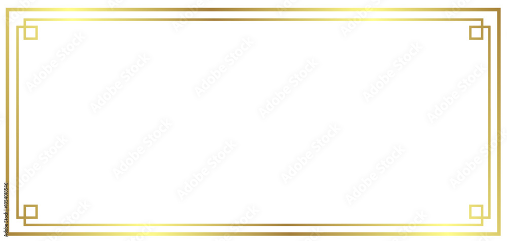 chinese rectangle gold frame border vector metalic background Stock ...