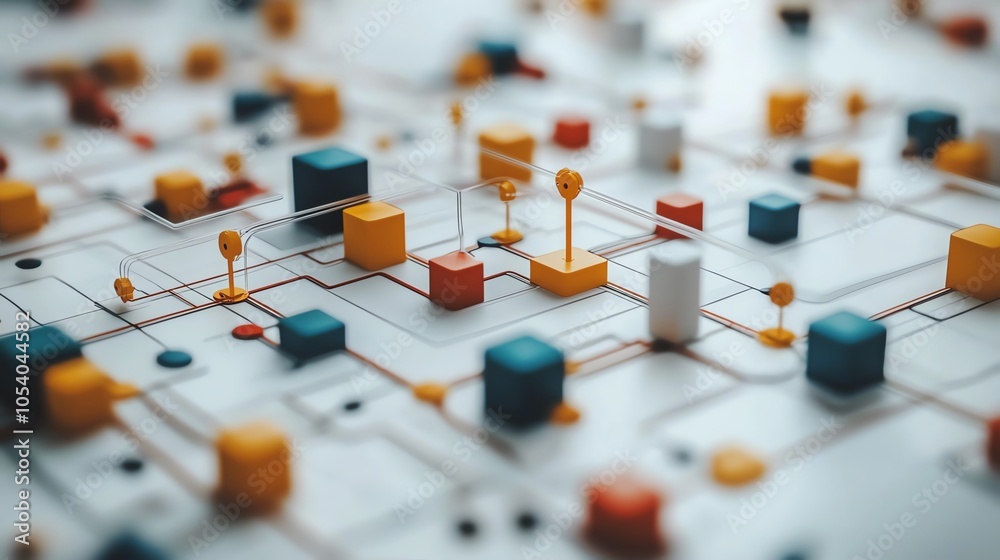 ETL process represented by modular blocks transforming in stages, white ...
