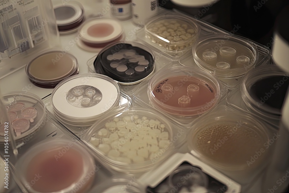 Stock-Illustration „Investigación de Microorganismos Microbiólogos ...