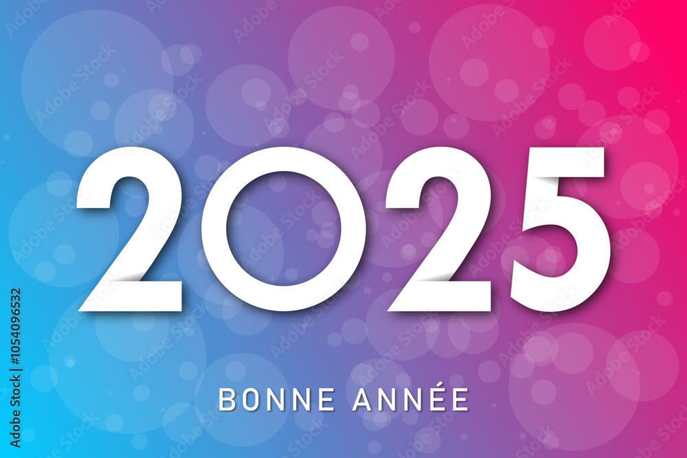 Bonne année - meilleurs vœux 2025 - vecteur pour affiche, bannière, salutation et célébration du ...