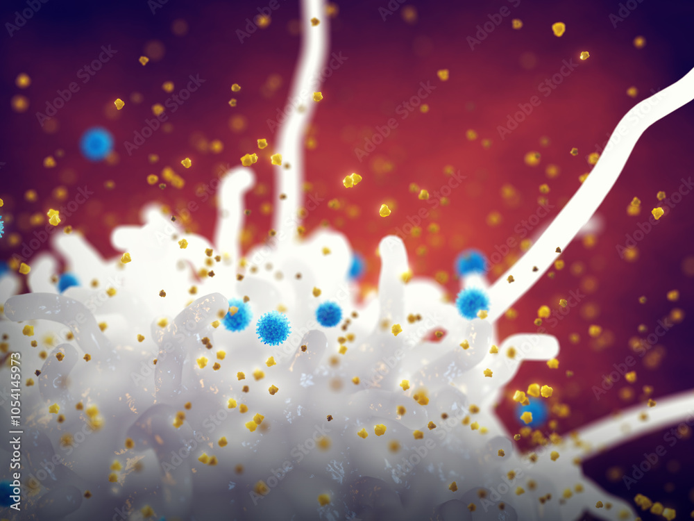 Macrophage releasing cytokines as a part of the body immune response to ...