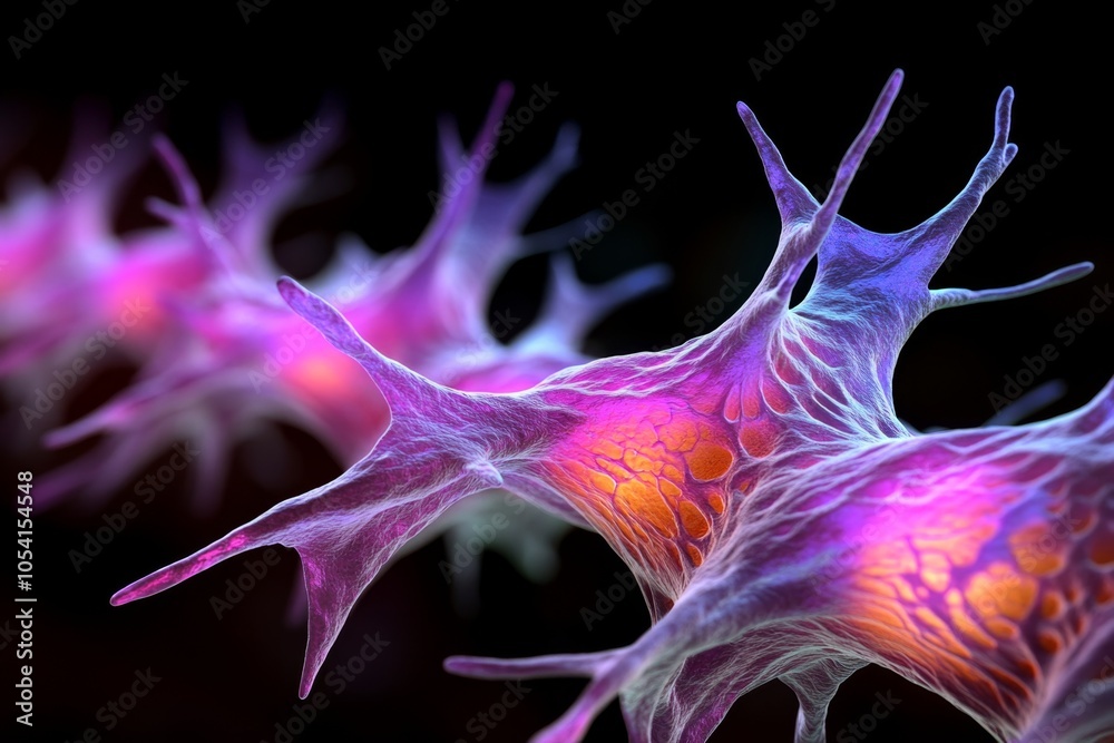 Stem cells transforming into skeletal muscle fibers, with each phase ...