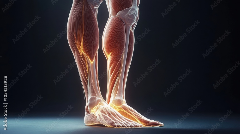 Diagram of the muscular system showing the muscles of the lower leg ...