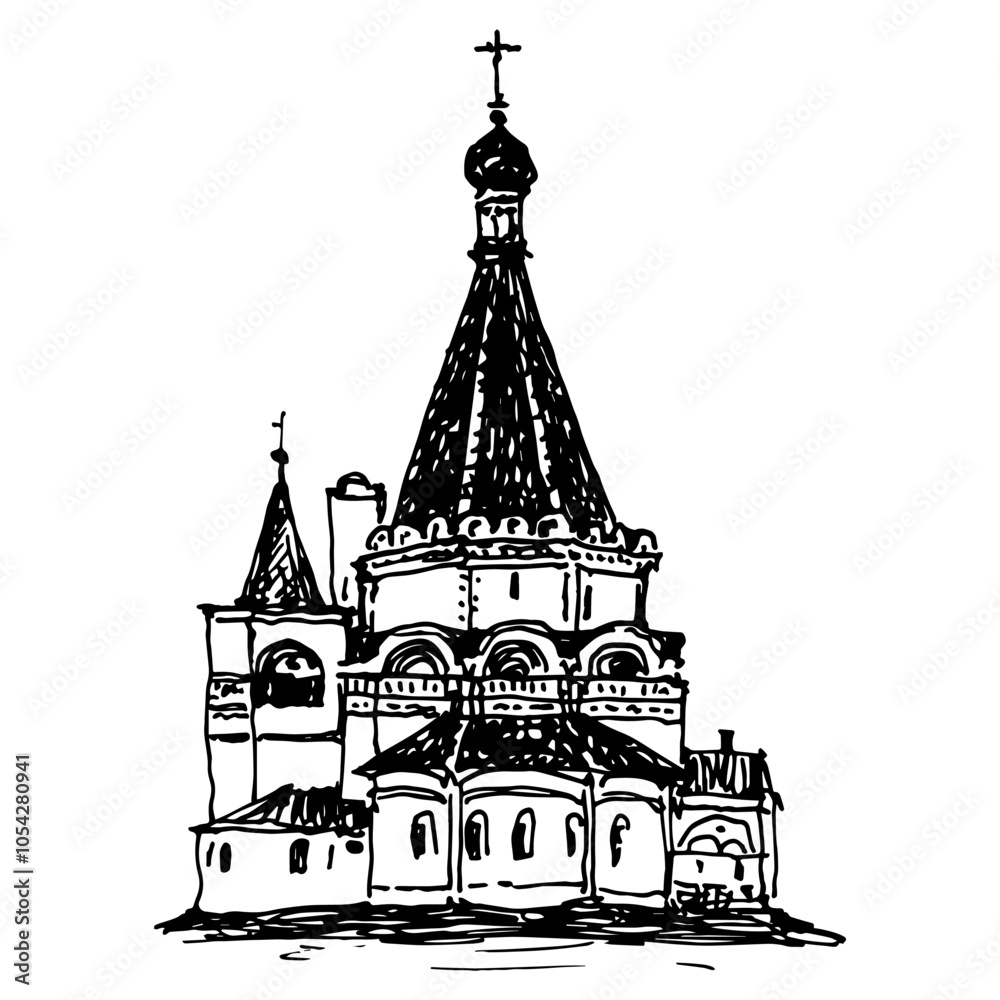 View of the Michael the Archangel Cathedral in the Nizhni Novgorod ...