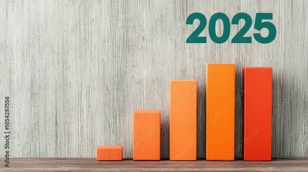 Growth chart with orange bars representing progress towards goals in ...