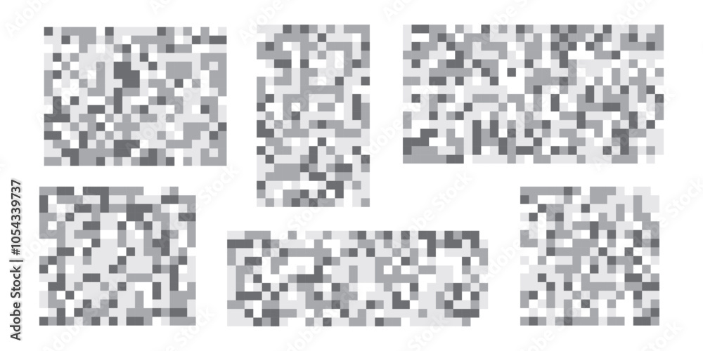 Set of Pixel censored shapes. Prohibited Content. Censorship rectangle ...