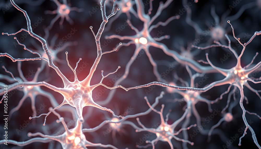 Neuronal network with electrical activity of neuron cells 3D rendering ... Neuronal network with electrical activity of neuron cells 3D rendering ...