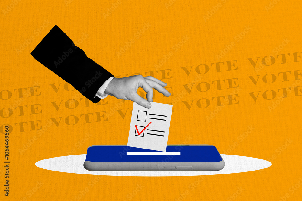 Composite trend artwork collage of choice government politics banner i ...