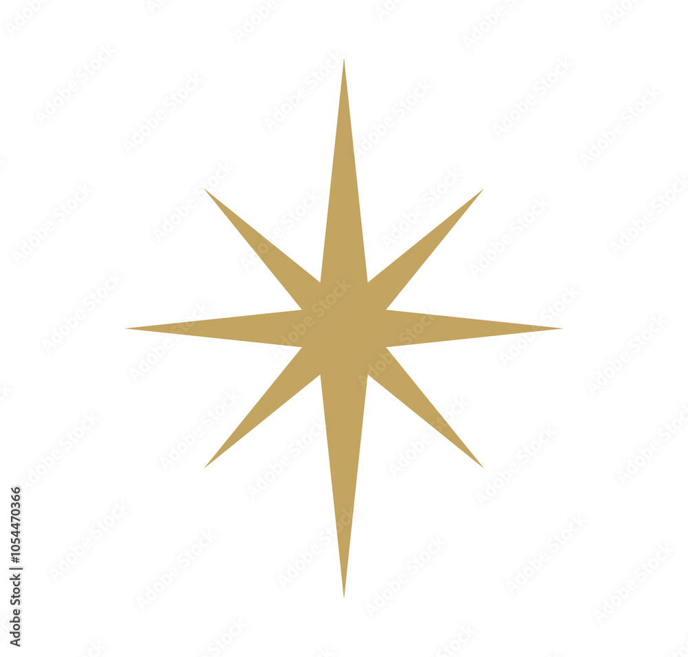 Christmas star icon. PNG illustration on transparent background. Stock ...