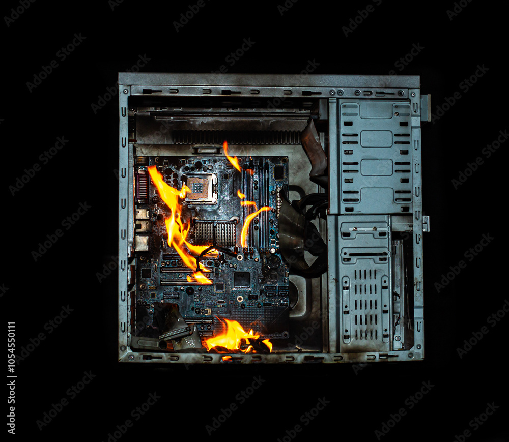 overheating of personal computer processor leading to open flame and ...