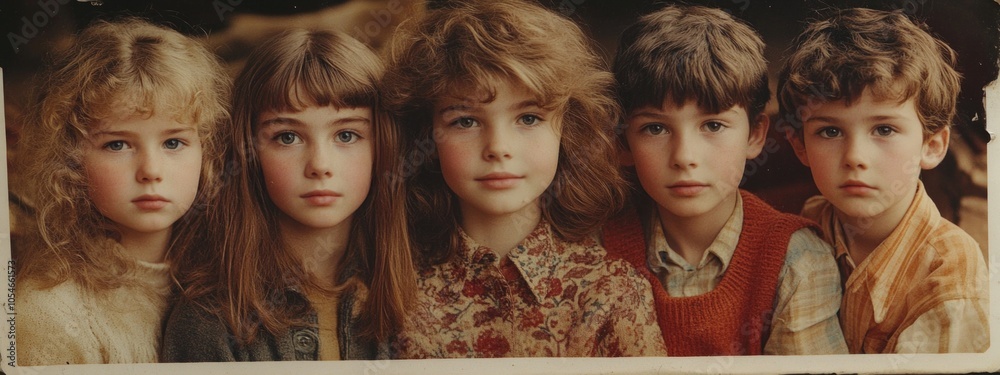 Nostalgic photo: intimate reflection of childhood captured in vintage ...