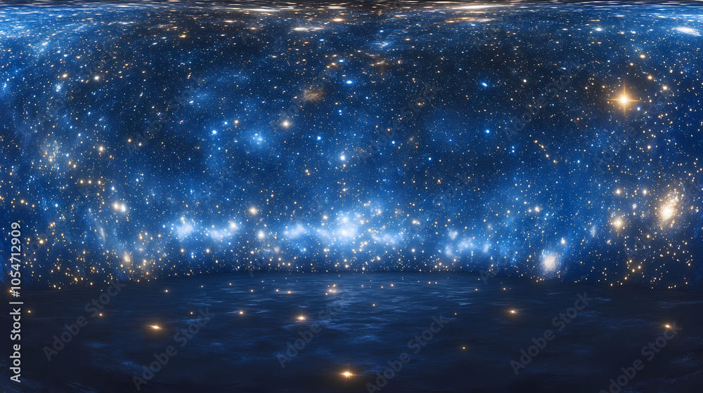 degree equirectangular projection of a wide cosmos featuring shining ...