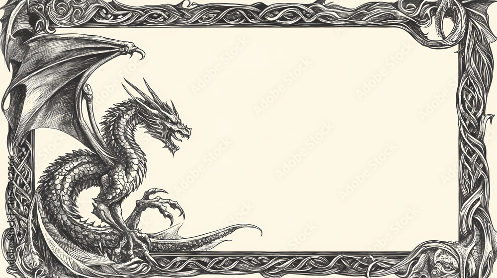 Dragon border frame png transparent background. Celtic Dragon ...