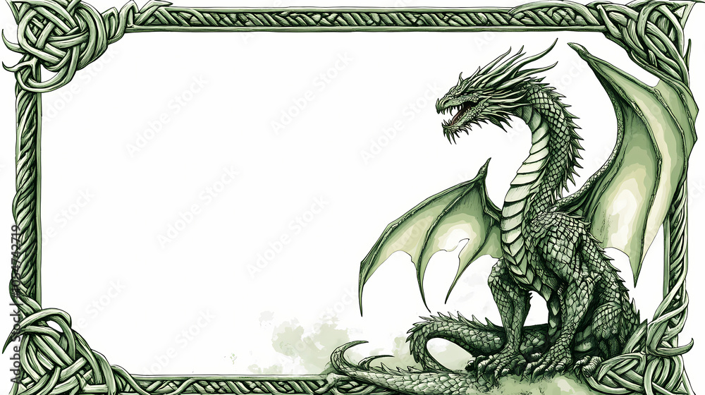 Dragon border frame png transparent background. Celtic Dragon ...