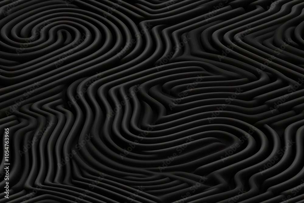 Black 3D Geometric Seamless Pattern Texture of Spiral Labyrinth ...