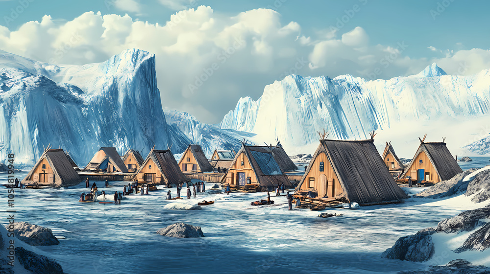 A traditional inuit village, showcasing the rich cultural heritage of ...