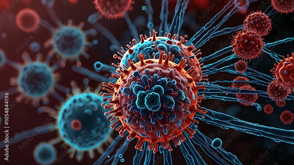 Swollen lymph node representation with inflamed tissues and fluid ...