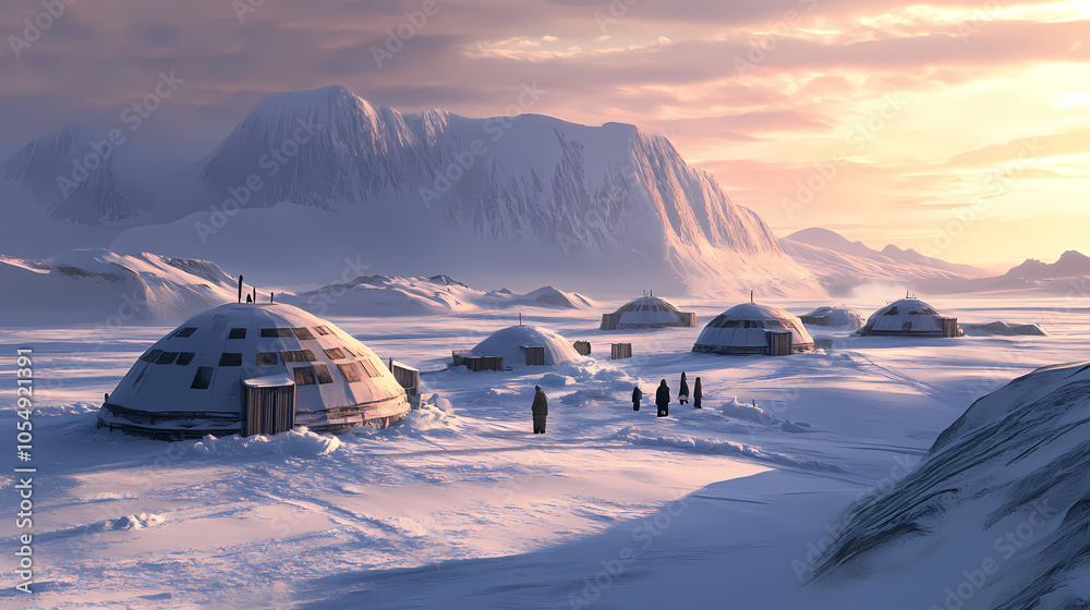 Traditional inuit village with igloos, surviving and thriving in ...