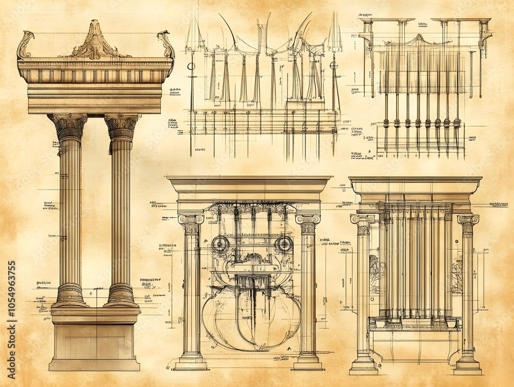 Exquisitely Rendered Engineering Blueprint of an Ancient Greek Water ...