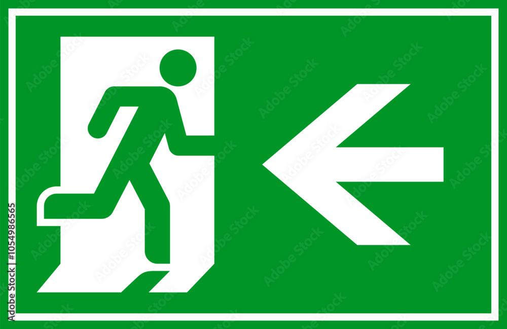 เวกเตอร์ Stock Running man and exit door sign. Exit way icon. Emergency exit. Safety symbol ...