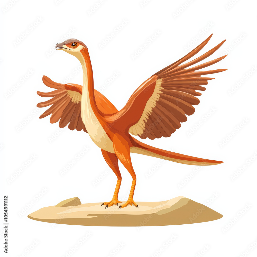 Archaeopteryx illustration with vibrant colors, showcasing its wings ...