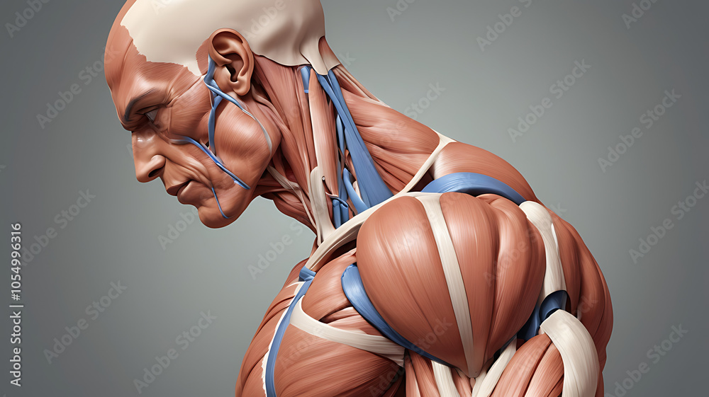 Detailed anatomical illustration of the deltoid muscle, including ...