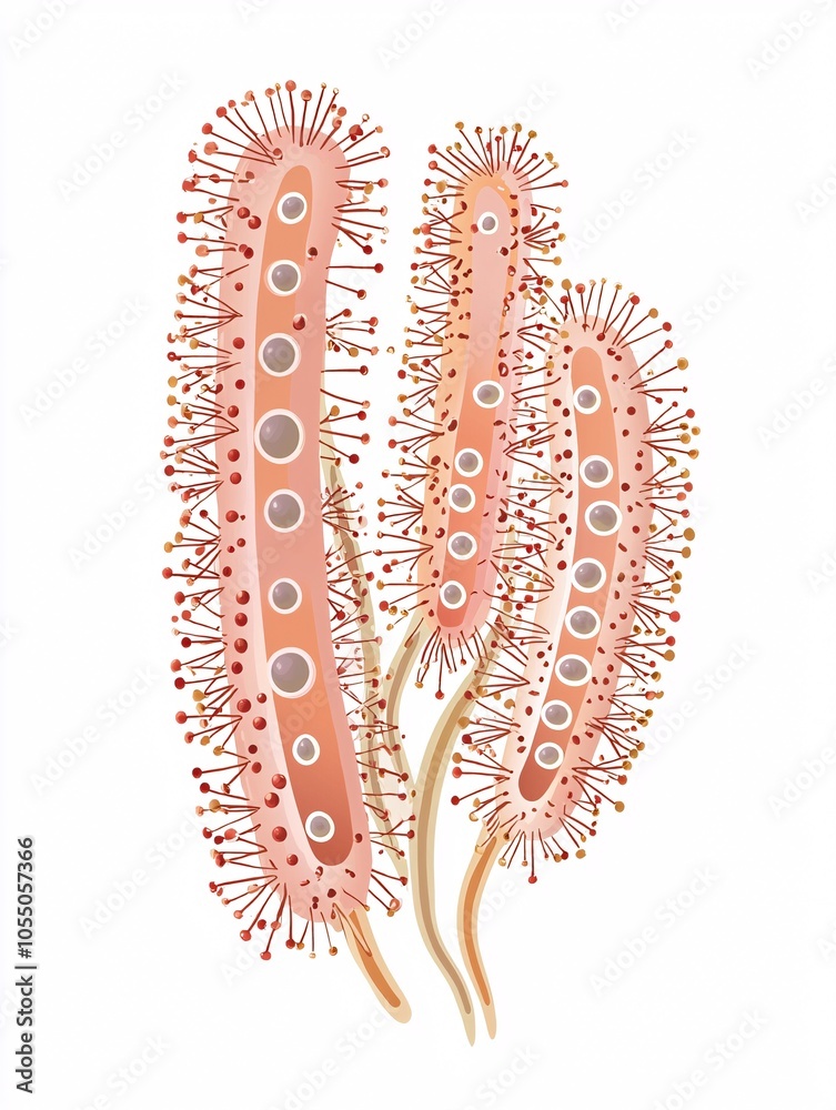 Mycoplasma illustration showcasing detailed bacterial shapes on a white ...