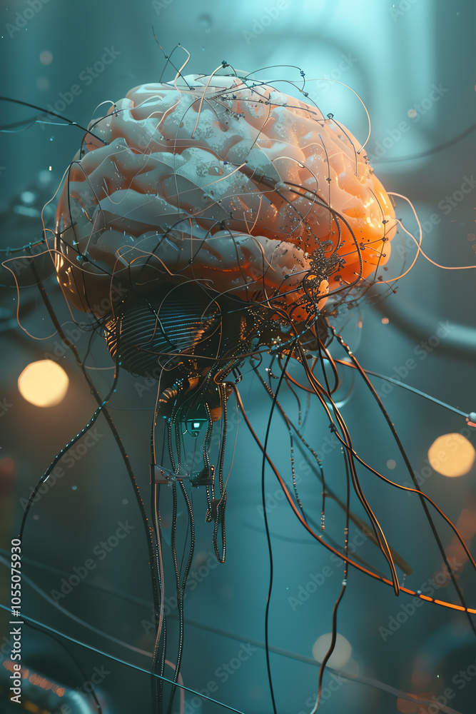 Ilustración de Stock Capture a surreal scene of a floating brain ...