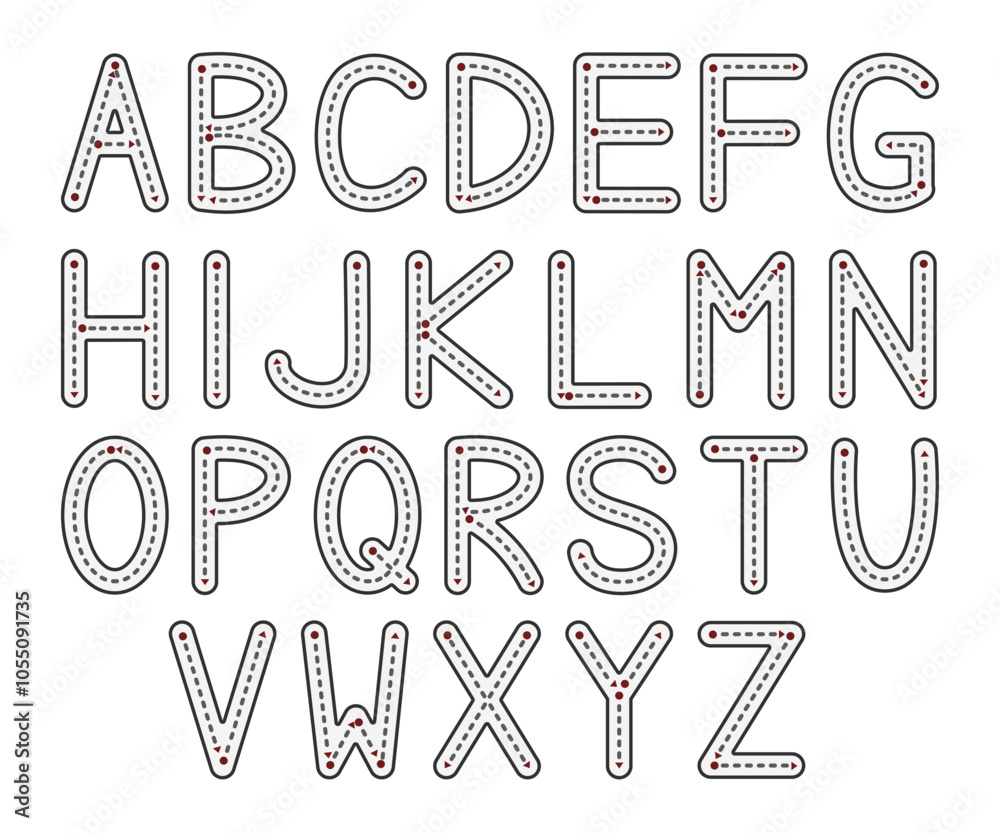 Tracing uppercase letter for preschool. Printable worksheet for kids ...